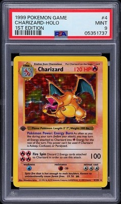 1999 Pokemon 1st Edition Shadowless Charizard Base Set Holo Rare #4 PSA ...