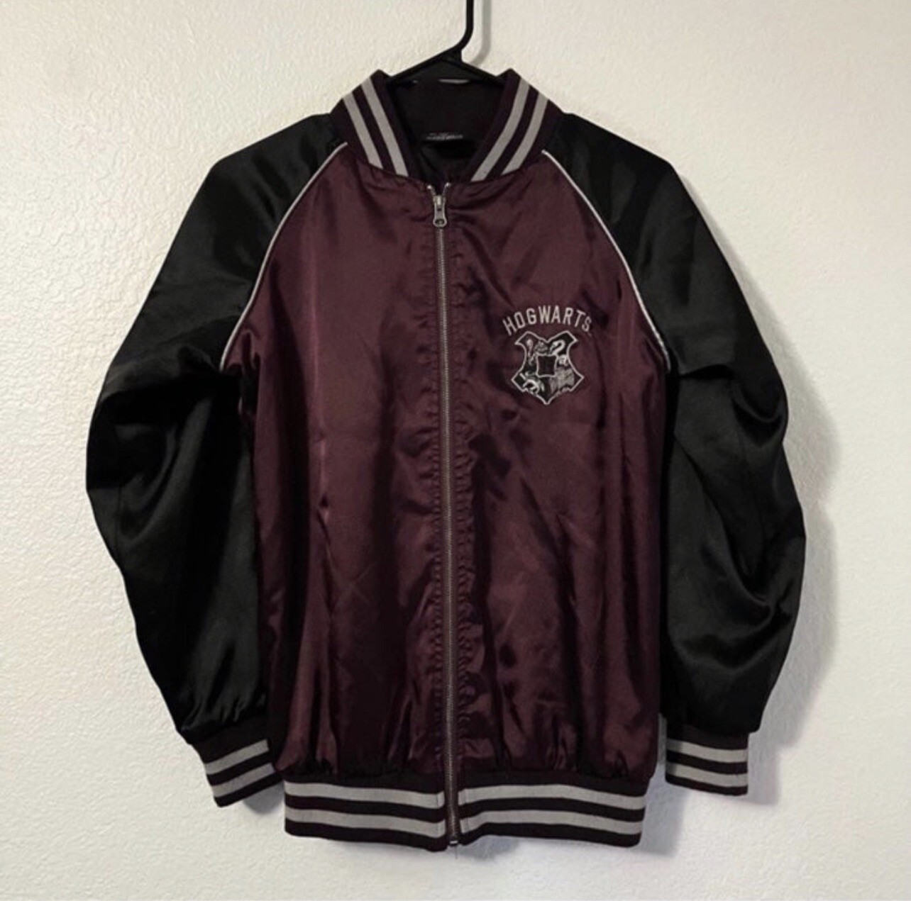 Harry Potter Hogwarts Burgundy bomber style varsity … - Gem