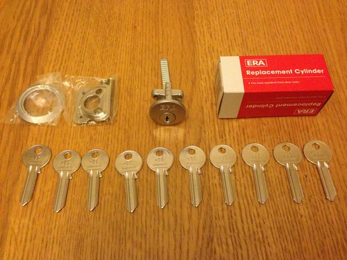 ERA Rim Cylinder Brass Polished Chrome Lock Door Night Latch Key 30 ...