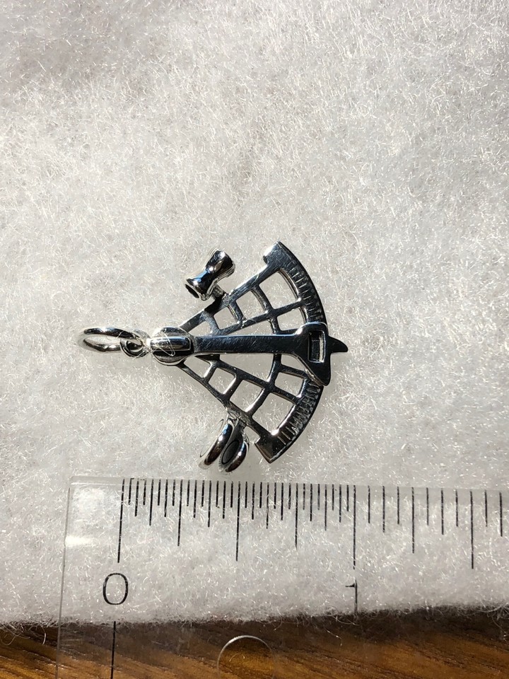 Wildthings Ltd. Sterling Silver Sextant Compass Pendant w/Moveable ...