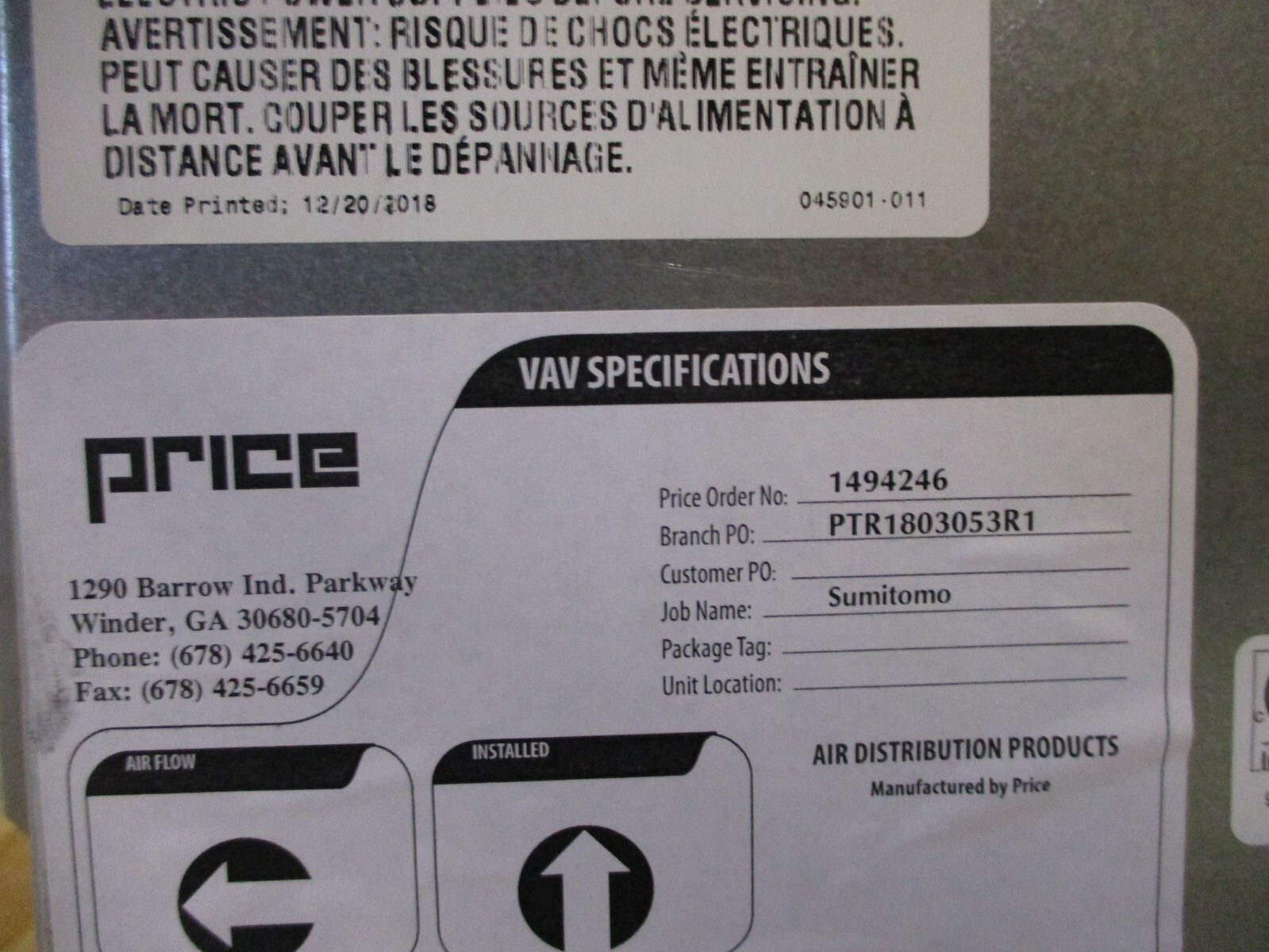 Price Industries Fan Powered VAV FDV5 3010 NEW | eBay