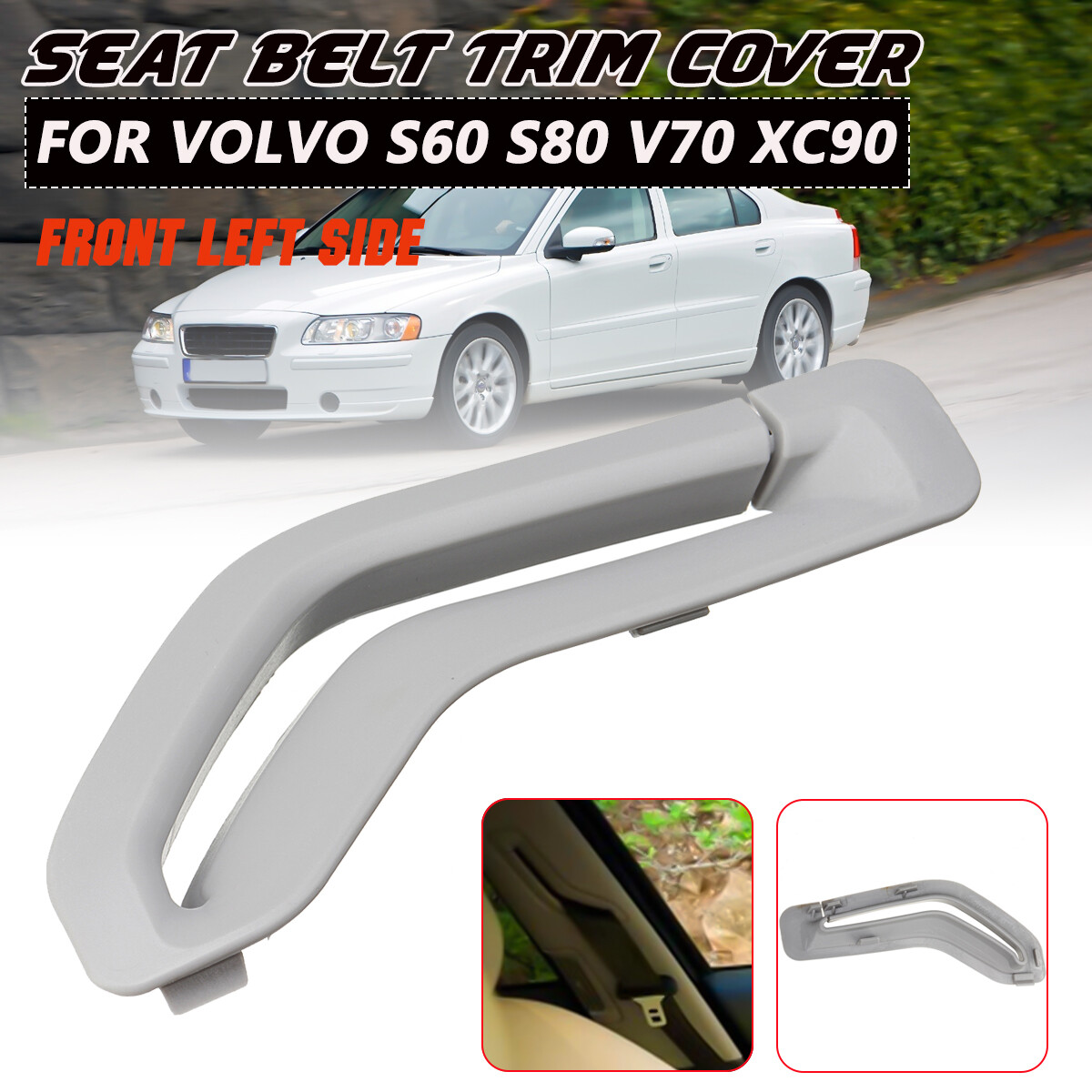 Front Left Seat Belt Selector Trim Cover Gray #39966529 For Volvo XC90 ...