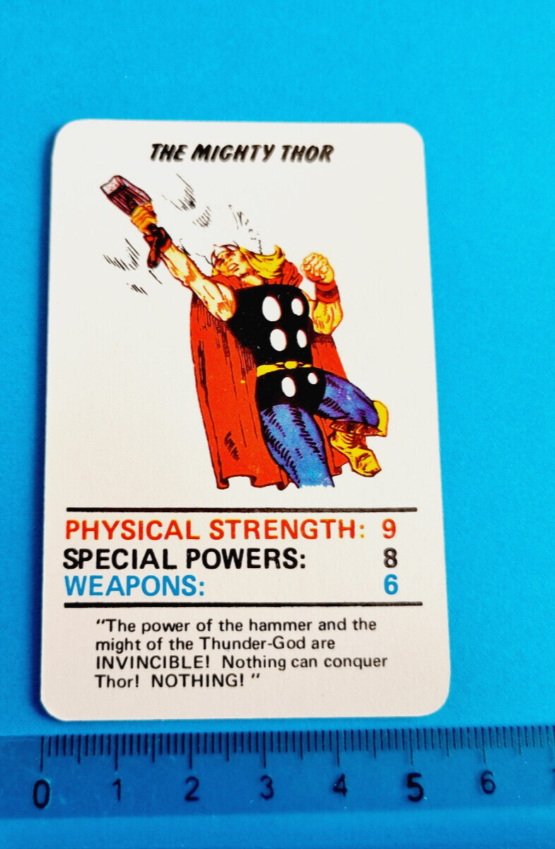 The Mighty Thor Mint Rare Card Game Super Heroes 1977 Marvel 70s ...