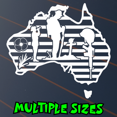 Anzac Day Sticker Car Decal Lest We Forget Remembrance Australian Army ...