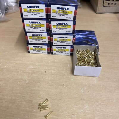 Unifix Brass Wood screws CSK Head 4 X 5/8” 9 Boxes Of 200 | eBay