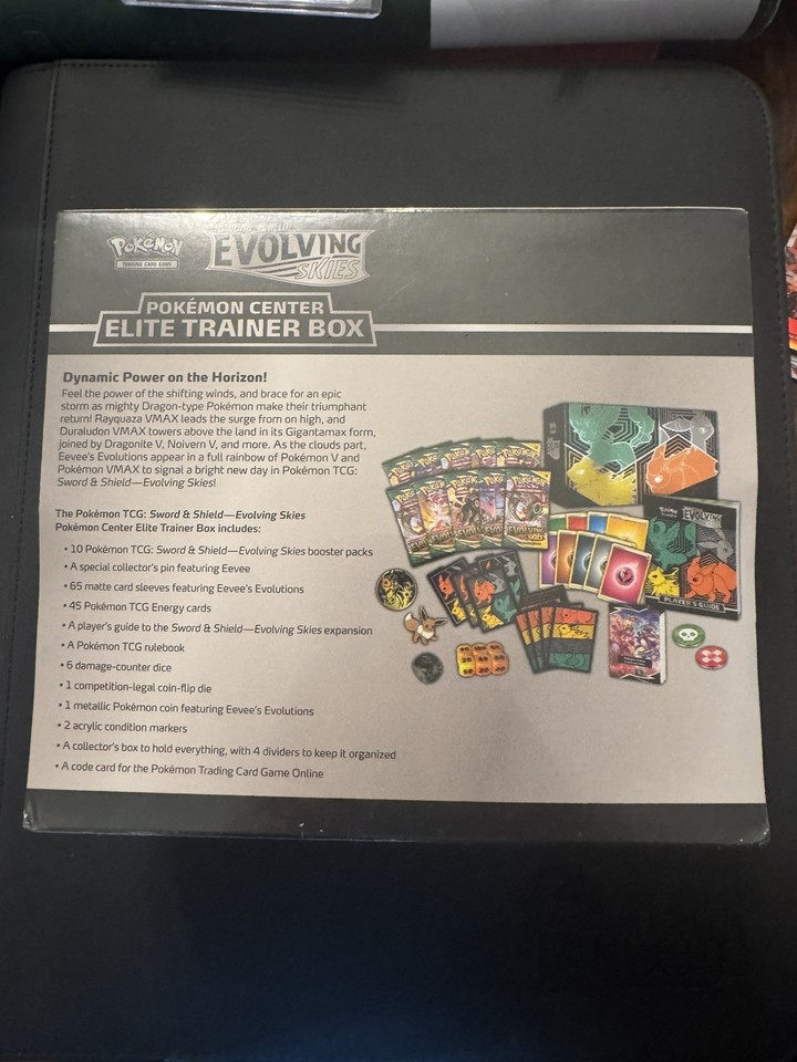 2021 Pokemon SWSH Evolving Skies Sealed Pokemon Center ETB Elite ...