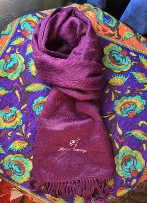 Alpaca Camargo Purple/Eggplant Fringe Scarf | eBay