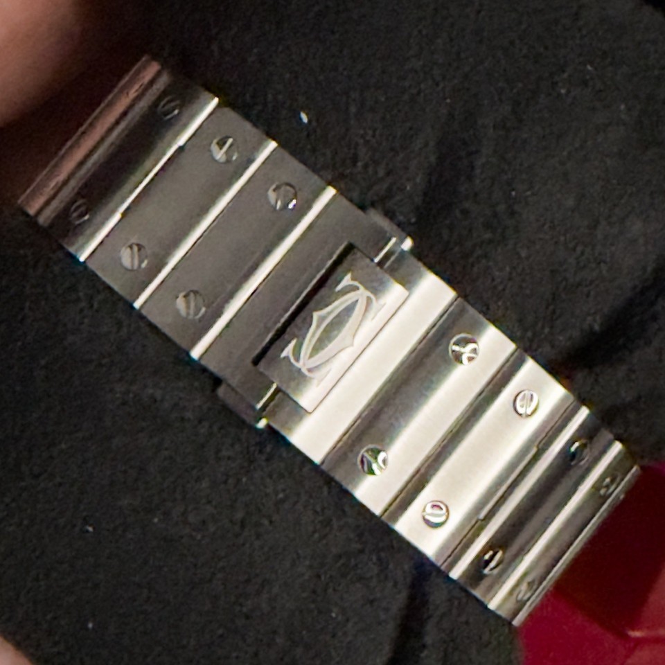 Cartier Santos De Cartier Dual Time Grey Dial Steel MINT FULL SET ...
