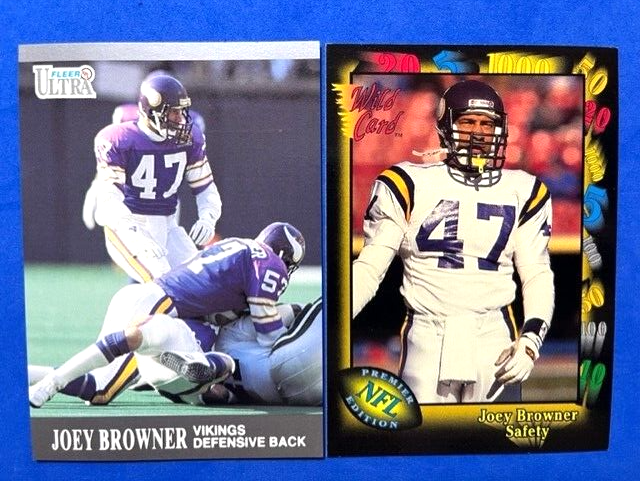 NFL - Joey Browner 1991 Fleer Ultra & 1991 Wild Card Football - Vikings ...