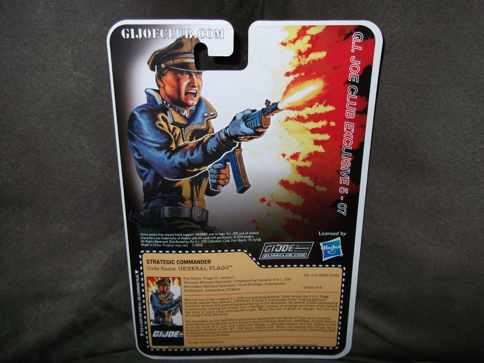 2016 G.I.JOE GENERAL FLAGG CLUB EXCLUSIVE MOC C9+ W/STAR CASE SERIES 5 ...