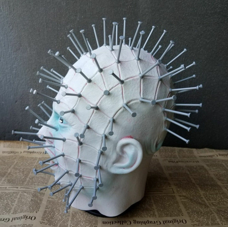 Hellraiser Party Mask Pinhead Ghost Scary Latex Helmet Costume Props ...