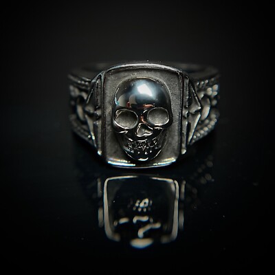 Skull Ring - Skull Face front with mid evil side designs | eBay