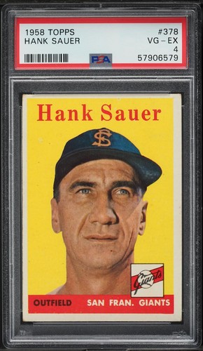 1958 Topps #378 Hank Sauer - San Francisco Giants - PSA 4 | eBay