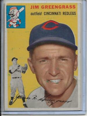 1954 Topps Baseball Card Jim Greengrass O/F Cincinnati Redlegs Ex Mint ...