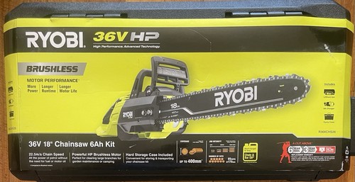 Ryobi 36V 18” 45cm HP Brushless Chainsaw 6.0Ah Kit with Carry Case ...