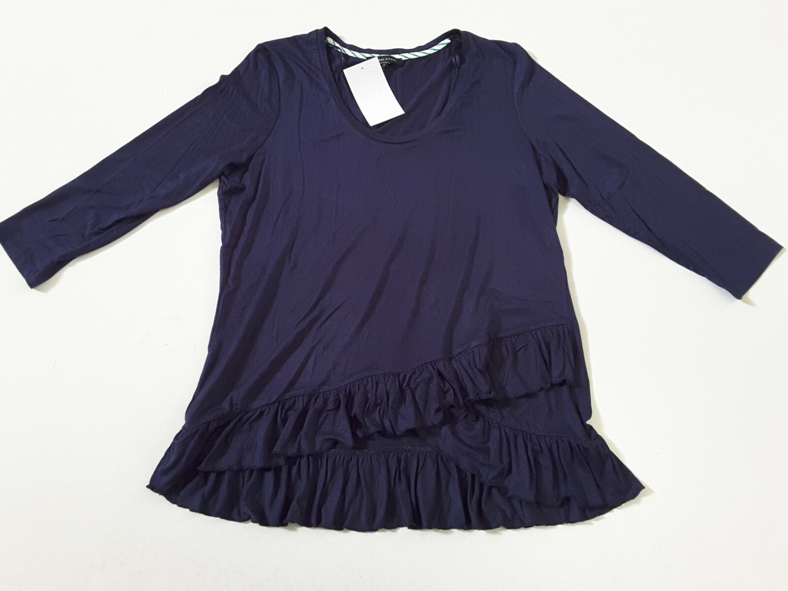 Jeanne Pierre Women's Long Sleeve Ruffle Bottom Shirt Multiple Colors ...