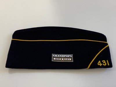 GARRISON CAP NAVY BLUE YELLOW PIPING - SIZE 6 7/8 | eBay