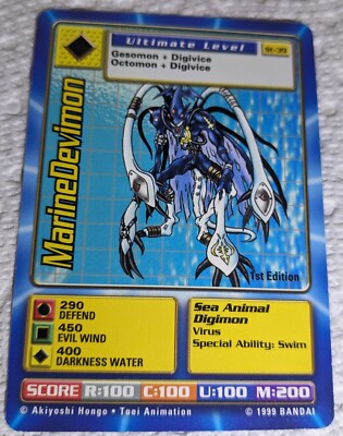 Digimon Cards - 1999 Digi-Battle 1st Edition MarineDevimon ST-39 | eBay