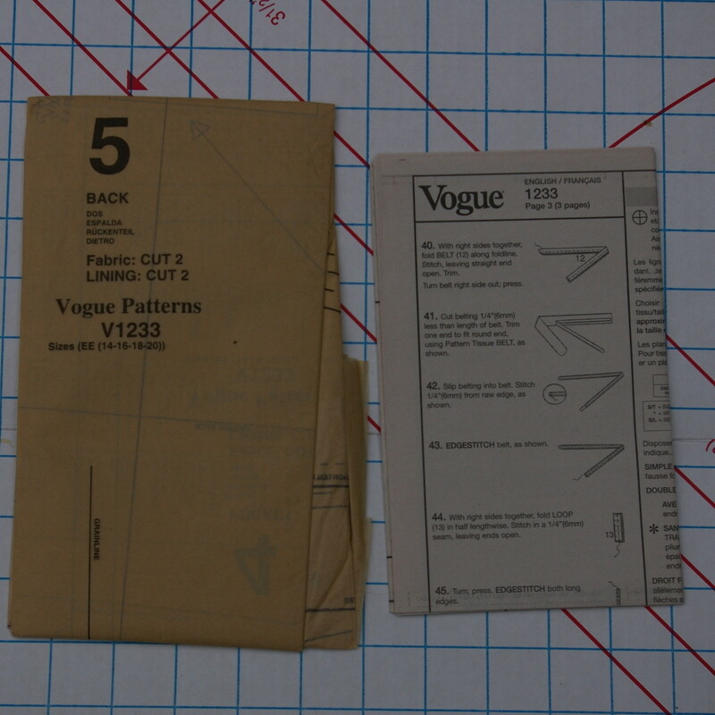 Vogue Sewing Pattern Pamella Roland V1233 14 16 18 20 Fitted Dress Belt ...