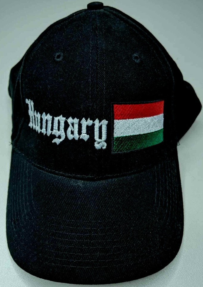 Hungary Hungarian Flag Black Embroidered Flag Cotton Baseball Style Cap ...