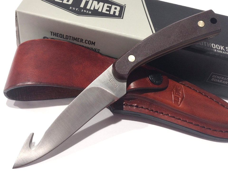 Schrade Old Timer Delrin Sharpfinger Guthook Blade Hunting Skinning ...