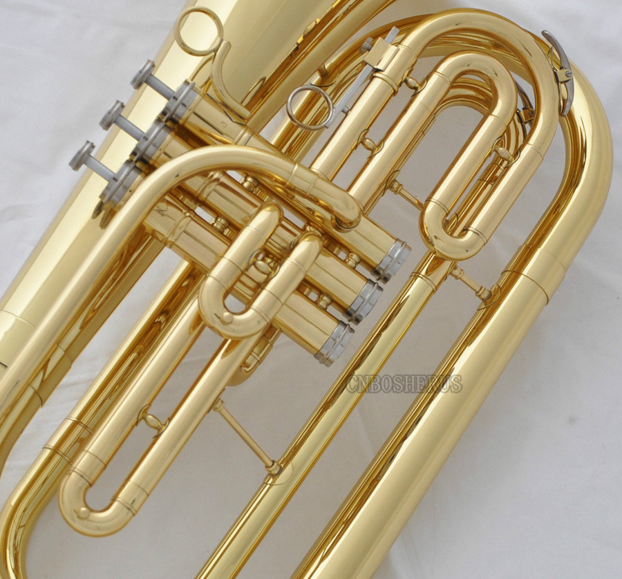 Professional Gold Marching Baritone B-Flat Horn Monel Valves With Case ...