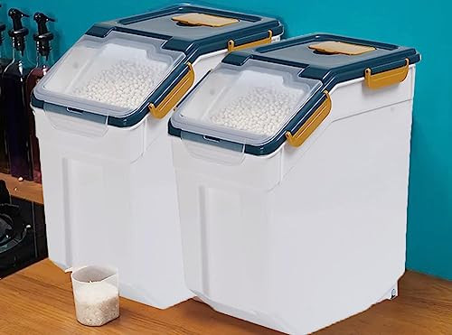 25LB Large Flour Storage Container Bin ,2 Pack Airtight Blue/25lbs ...