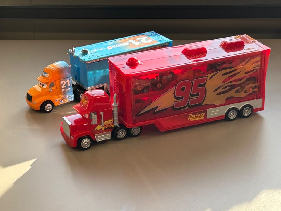 Lot Of 10 Disney Pixar Cars Mini Racers, Mac Hauler and Blinkr 21 ...