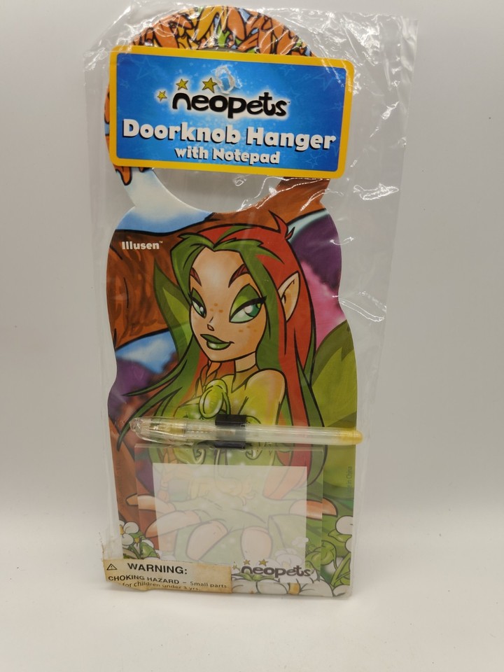 Neopets Illusen Colorbok Doorknob Hanger With Notepad | eBay