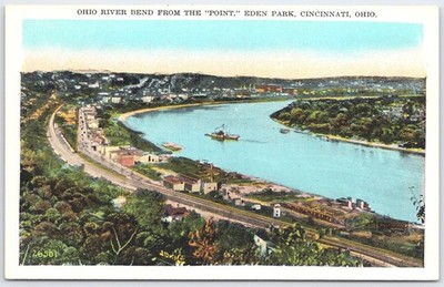 Vintage Ohio River Bend View from Eden Park Cincinnati Postcard | eBay