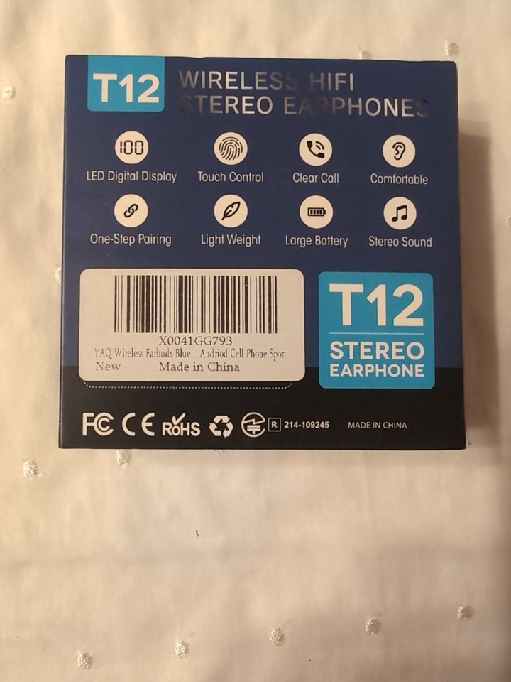 T12 True Wireless Bluetooth Earbuds In-Ear Stereo HIFI Headphones w ...