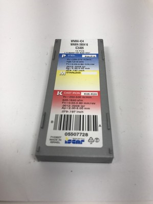 ISCAR CARBIDE INSERTS WNMA 434 080416 IC5005 QUANTITY 10 | eBay