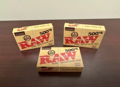 RAW Classic 500s ~1 1/4~ Rolling Papers (3 Packs) ~NEW | eBay