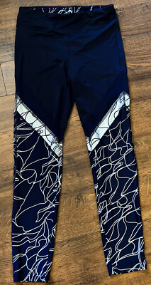NWT Athletic Collection MS Abstract Doodle Active leggings size L Black ...
