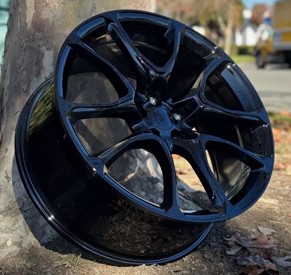 22" Gloss Black Wheels Fits Dodge Durango RT GT SRT Hellcat Jeep Grand ...