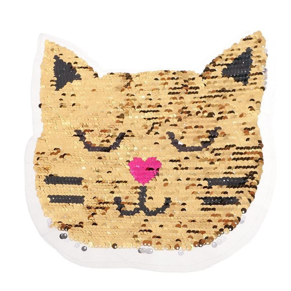 Double-Sided Cat Sequins Sew on Transfer Color Reversible Patches ...