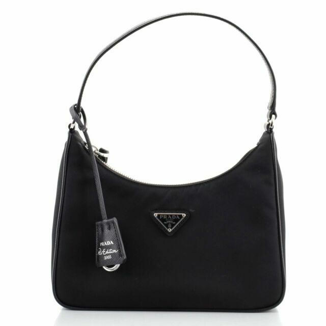 PRADA Re-Edition 2005 Fabric Interior Hobo Bag Mini Black Nylon for ...