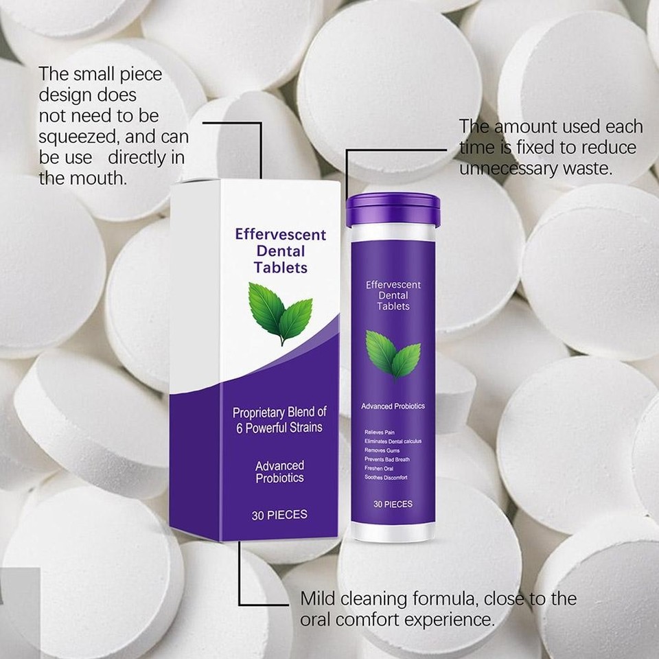 Effervescent Dental Tablets 30pcs Probiotics Relieve Breath Prevents ...