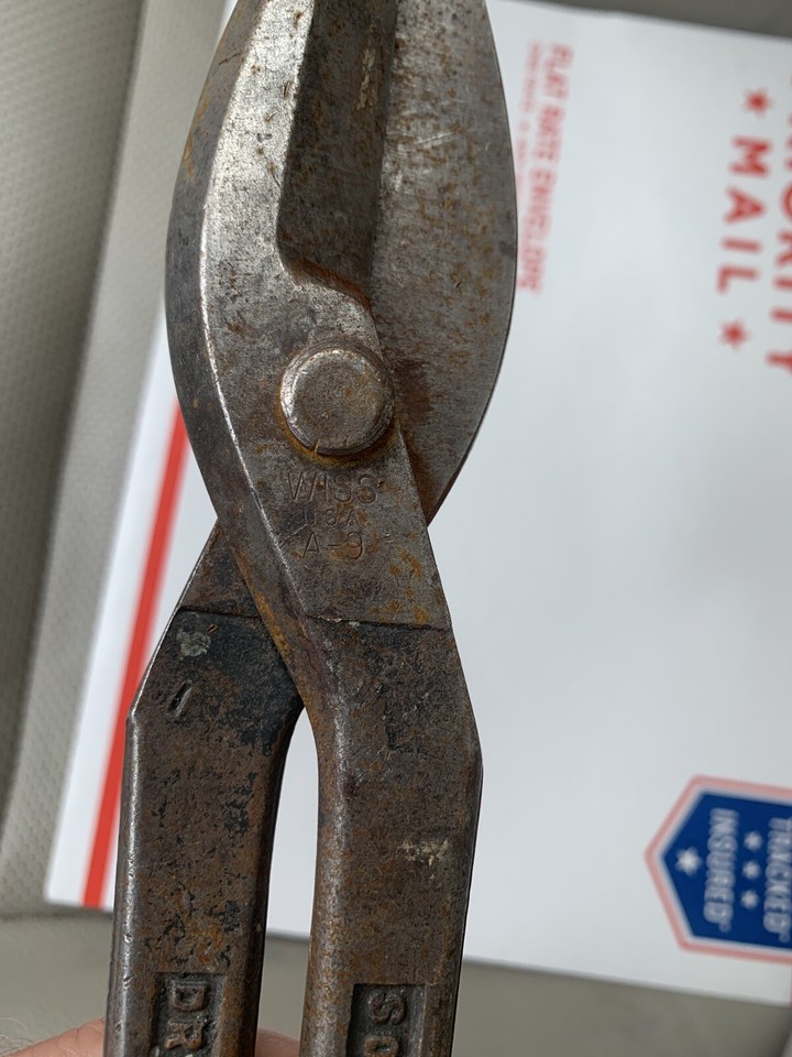 Vintage Tin Snips 11" WISS Long A 9 U.S.A. Drop Forged Solid Steel Old ...