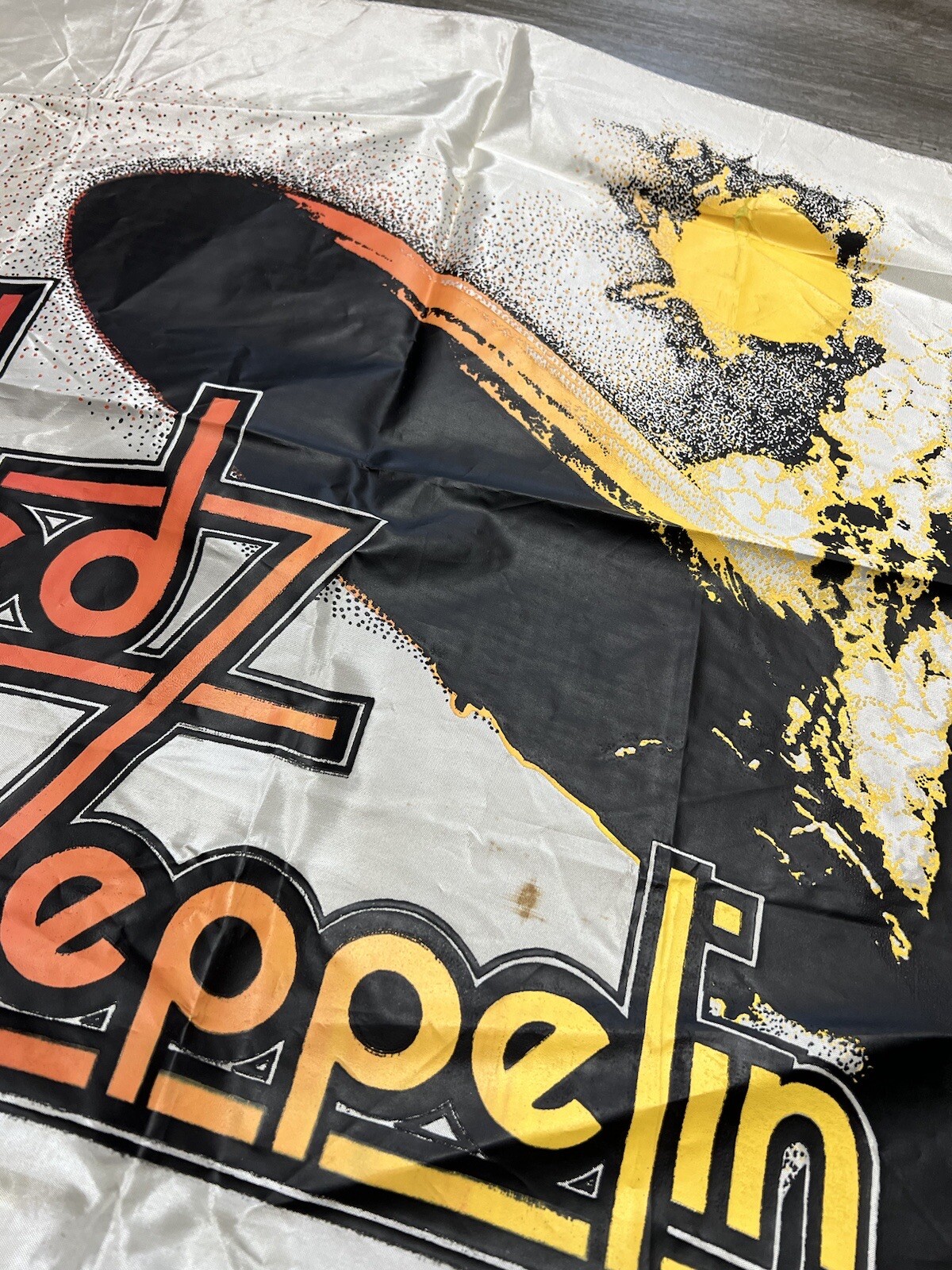 Vintage 70s 80s Led Zeppelin Banner tapestry flag white used | eBay