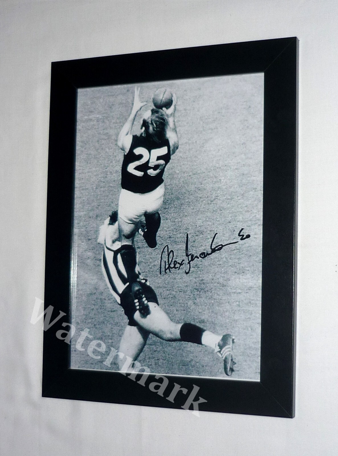 Alex Jesaulenko Carlton Mark of the Year 1970 Signed Framed Black Frame ...