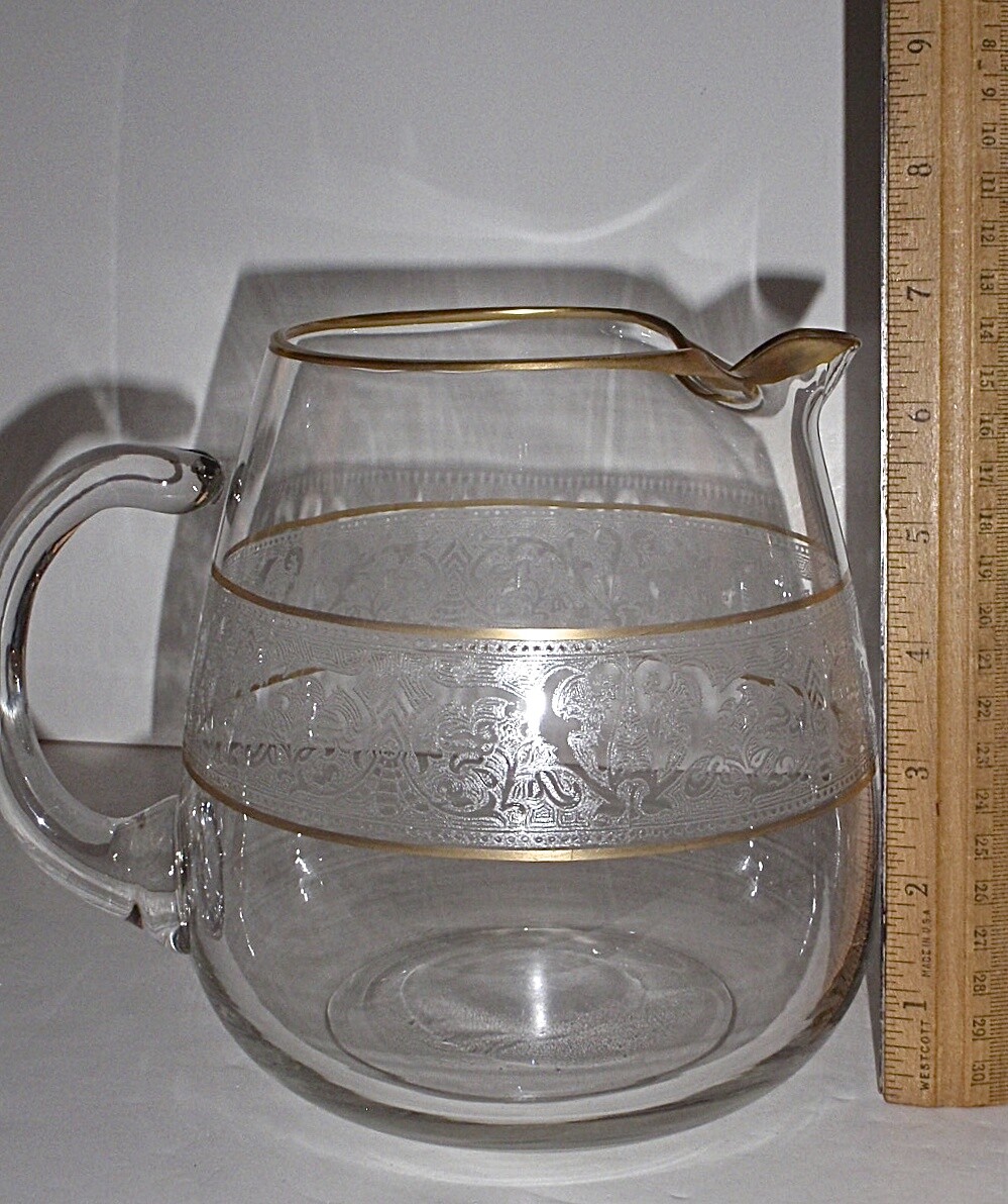Lenox Noblesse Etched Crystal and Gold Water Pitcher, RARE! | eBay