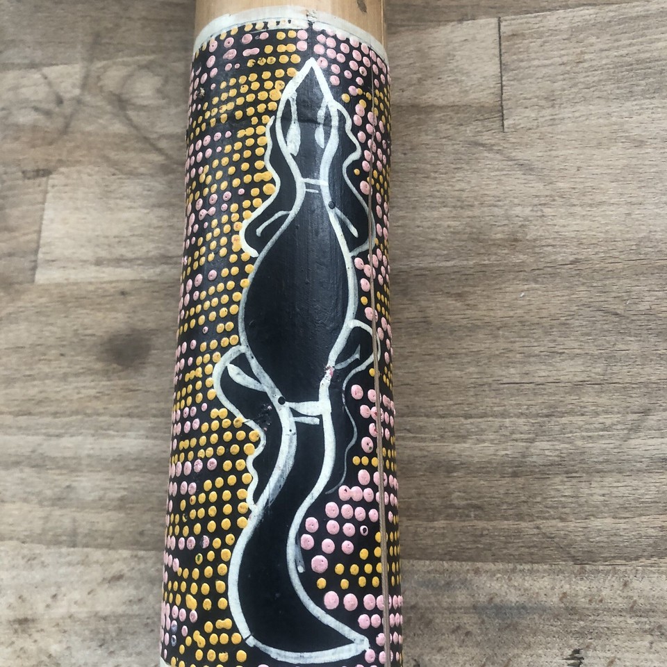 Aboriginal Art Dot Painting Rain Maker Percussion Music Stick Bamboo ...