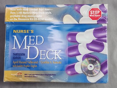 NURSE'S MED DECK + RESOURCE KIT CD-ROM By Vallerand Phd Rn April Hazard ...