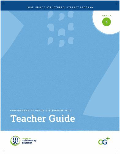 Comprehensive Orton-Gillingham Plus Teacher's Guide K by Institute for ...