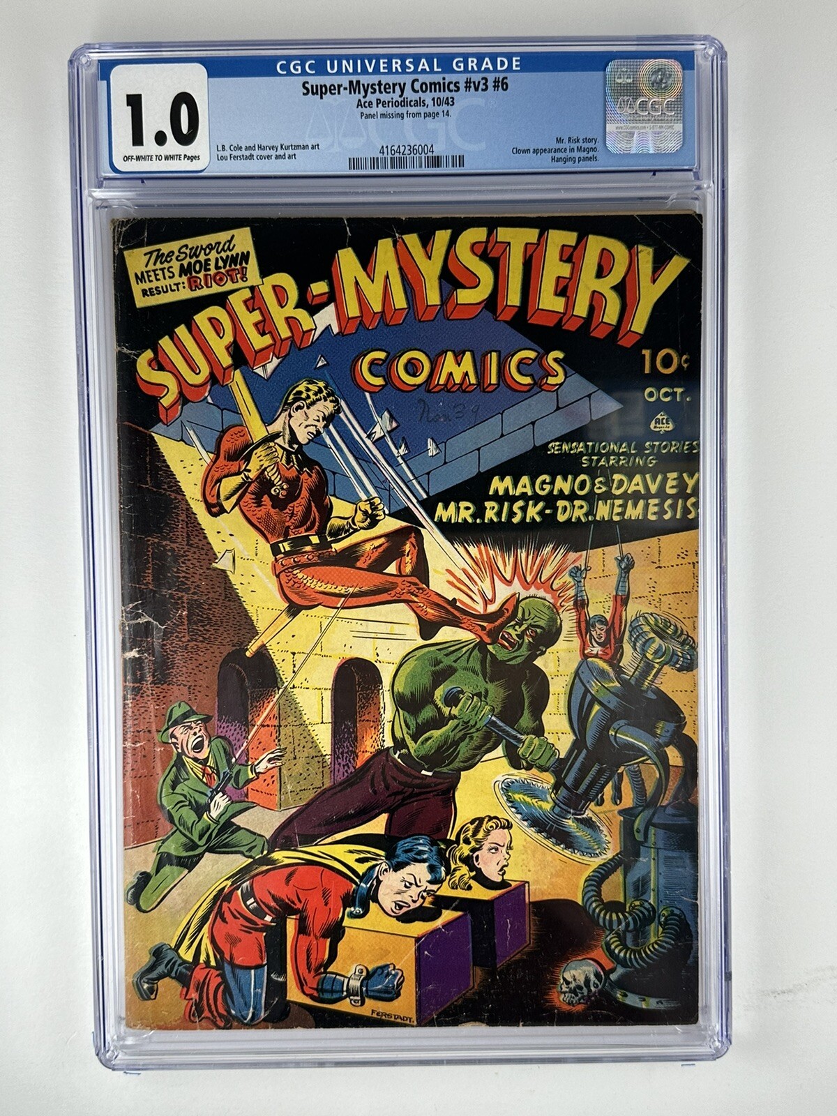 Super-Mystery Comics V3#6 (Ace, 1943) CGC 1.0. (Bondage & Torture cover ...