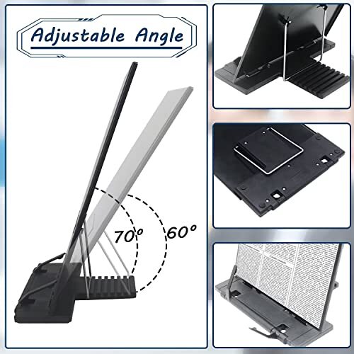 Desktop Document Book Holder with 7 Adjustable Positions Paper Holder ...