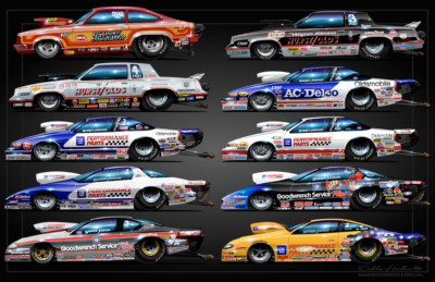 2 Warren Johnson Pro Stock Cars 17X11" Posters | eBay