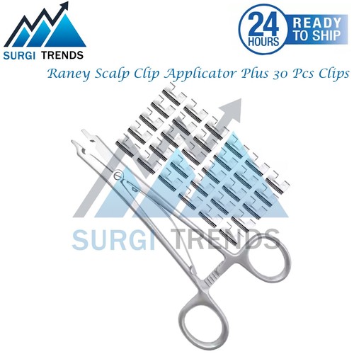 Raney Scalp Clip Applicator Plus 30 Pcs Clips Surgical Orthopedic ...