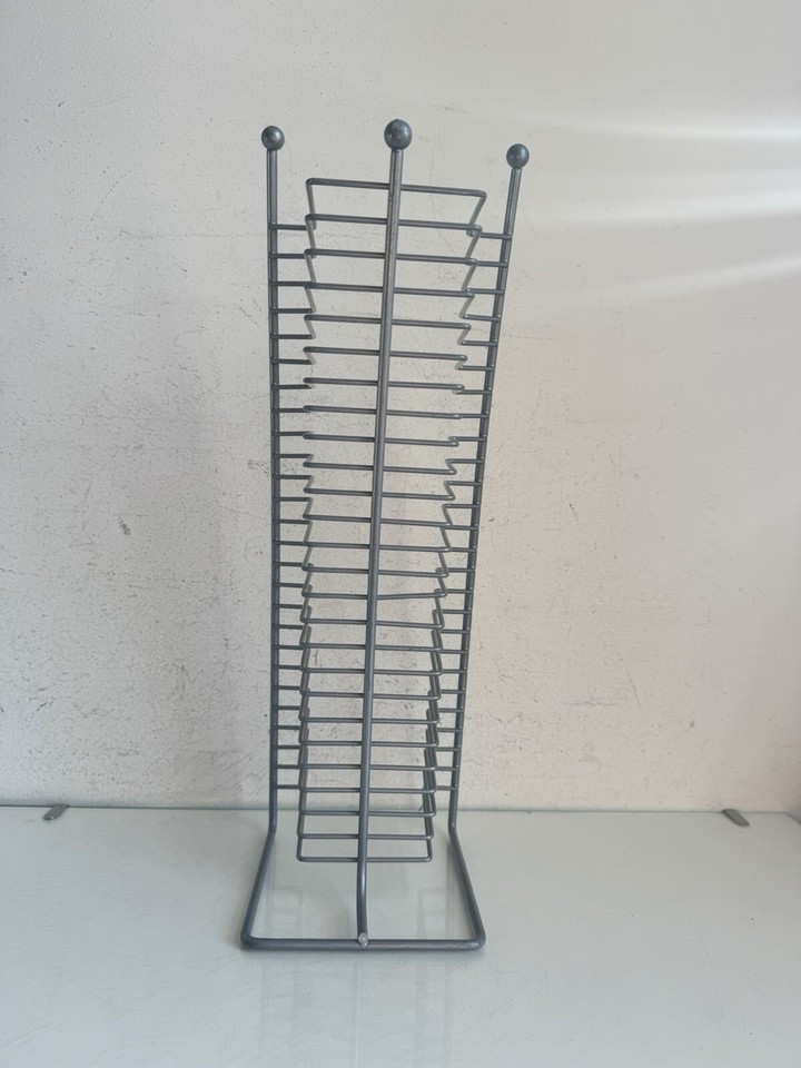 Vintage CD Rack / Shelf - Holds 25 CDs Metal Wire Freestanding Storage ...
